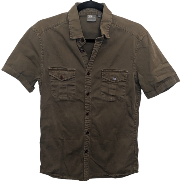 ASOS | Tops | Nwot Asos Army Green Short Sleeve Buttondown Shirt | Poshmark